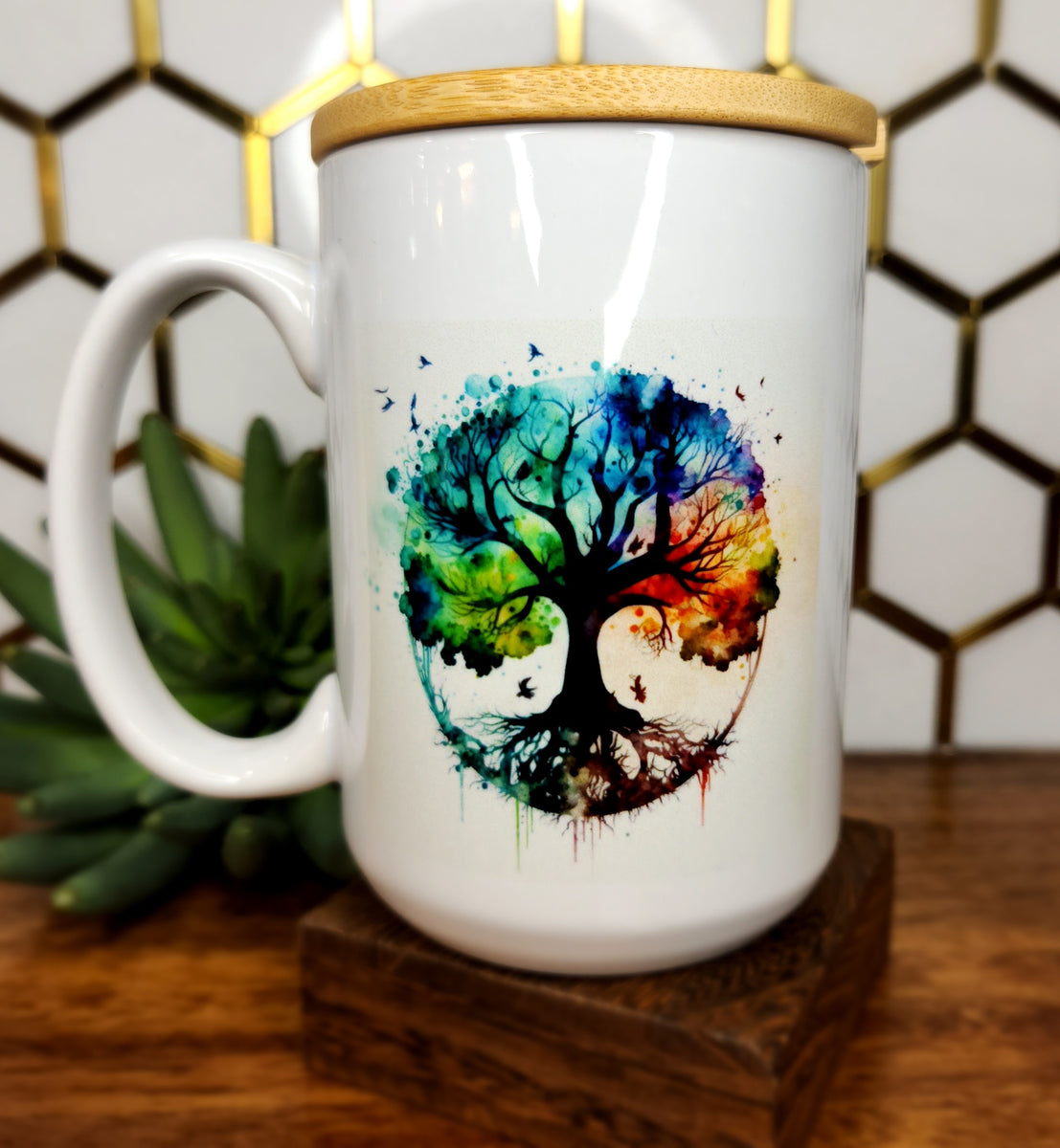 "Tree of Life" Mug with Lid – Desired Elements