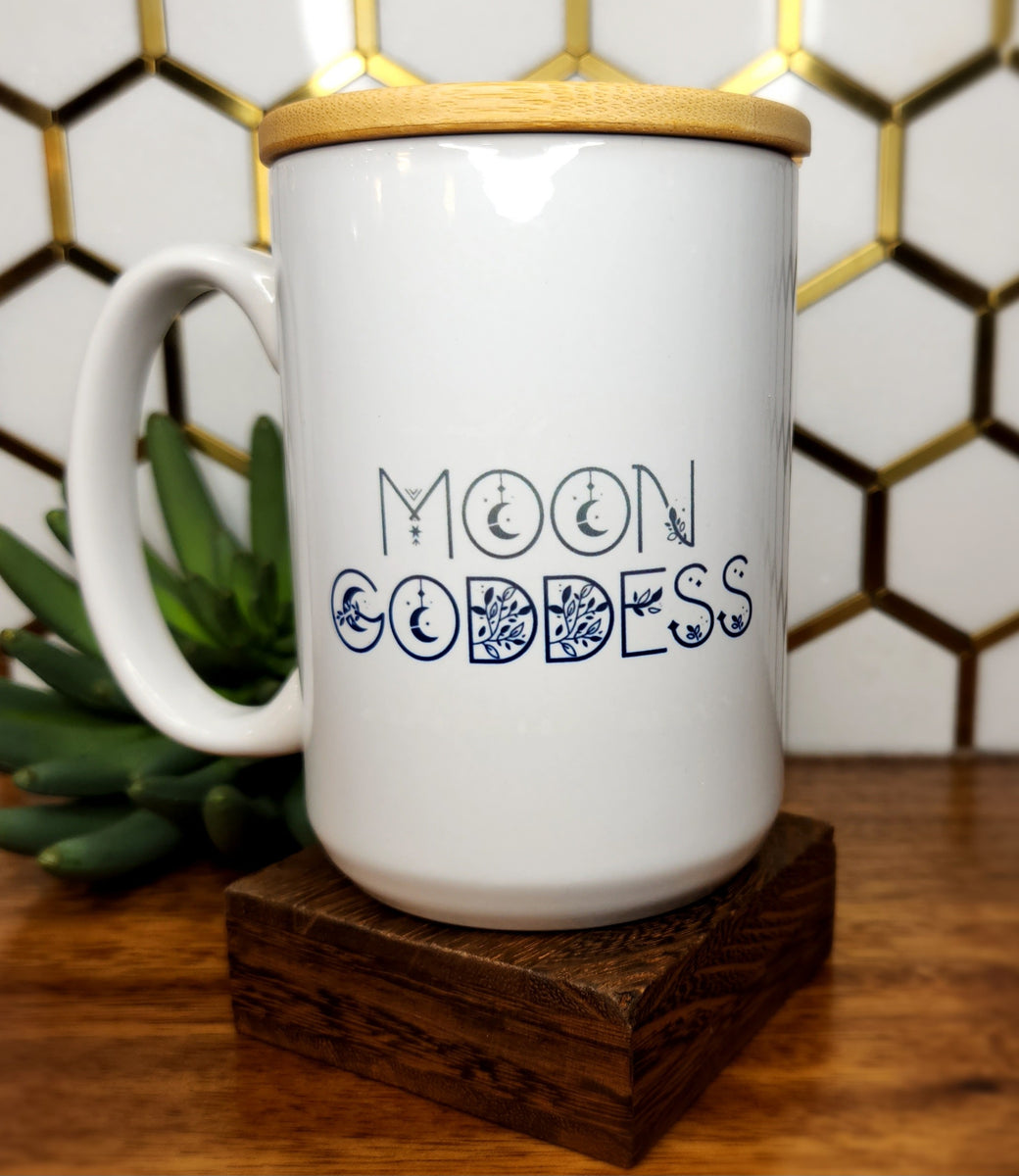 "Moon Goddess" Mug with Lid – Desired Elements